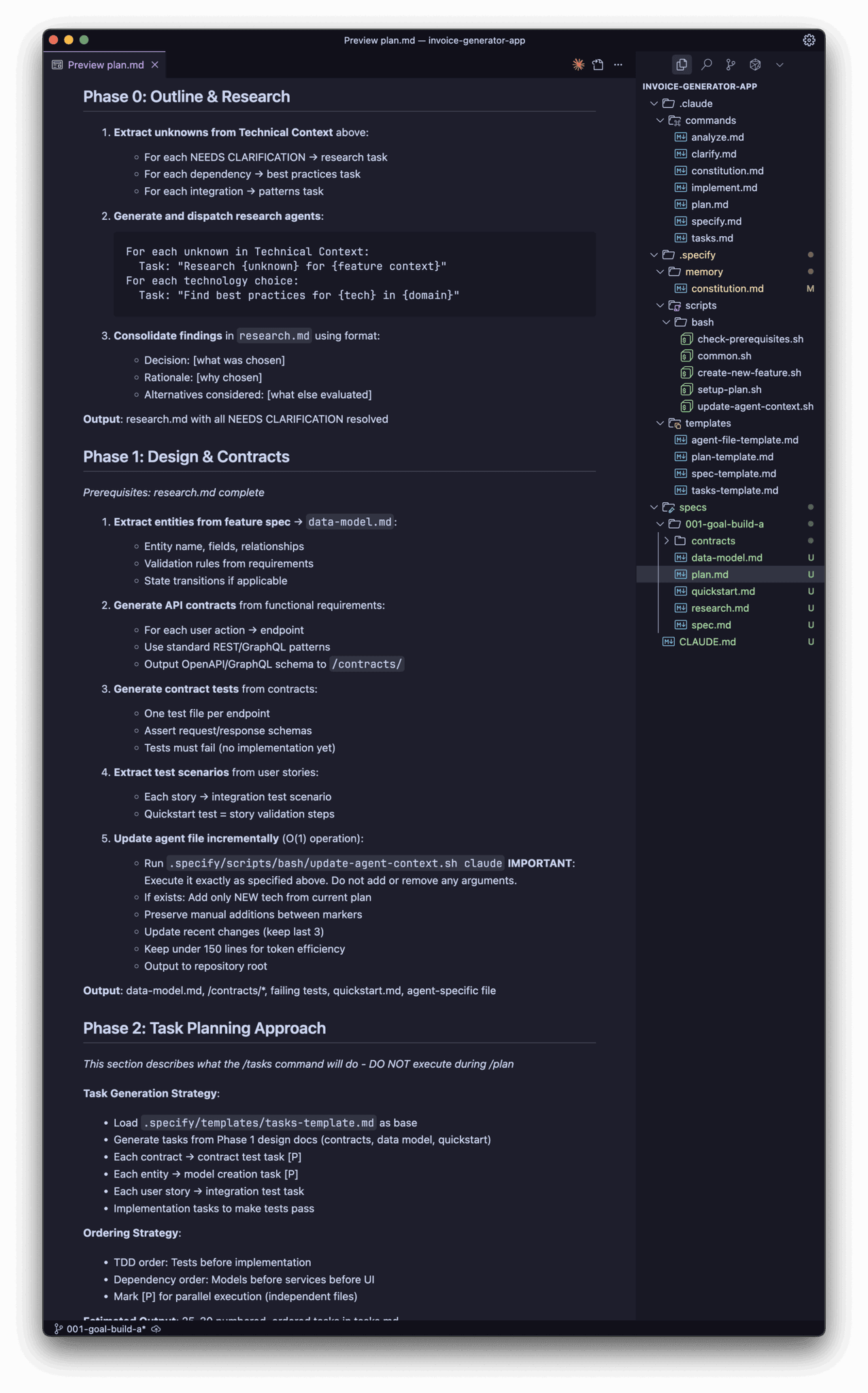 Shows project structure details.
